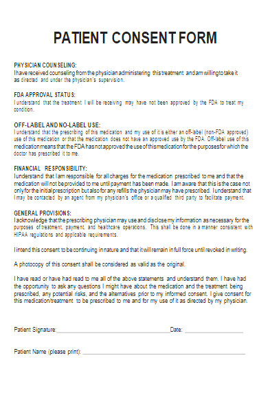 FREE 50+ Patient Consent Forms Download – How to Create Guide, Tips