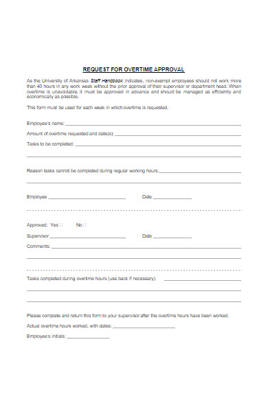 FREE 50+ Overtime Request Forms Download – How to Create Guide, Tips