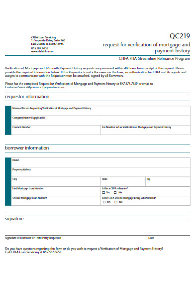 FREE 10+ Verification of Mortgage Forms Download – How to Create Guide ...