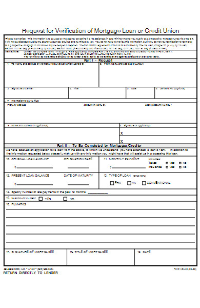 FREE 10+ Verification of Mortgage Forms Download – How to Create Guide ...