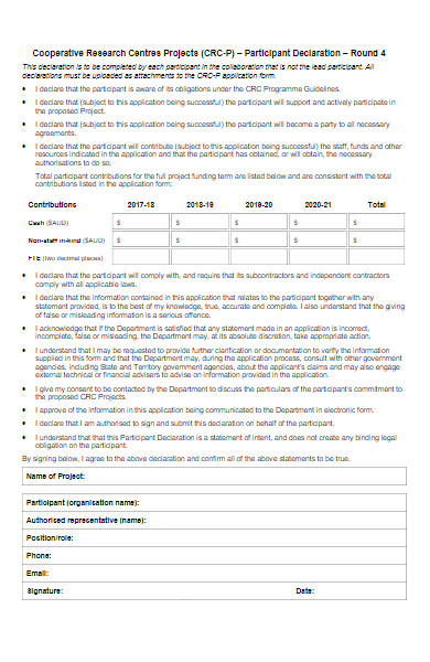 FREE 30+ Participant Declaration Forms Download – How to Create Guide, Tips