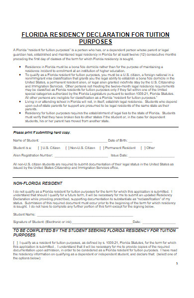 FREE 40+ Residency Declaration Forms Download – How to Create Guide, Tips
