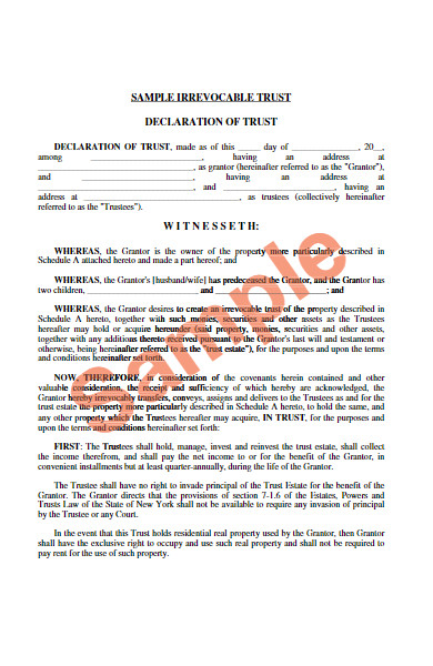 FREE 30+ Trust Declaration Forms in PDF