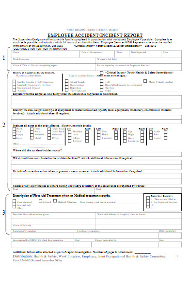 FREE 35+ Employee Accident Report Forms in PDF