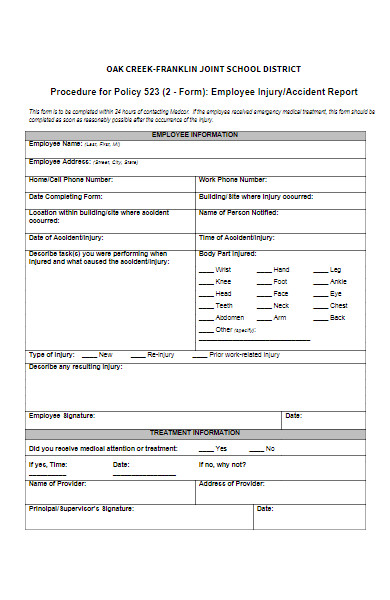 FREE 35+ Employee Accident Report Forms in PDF