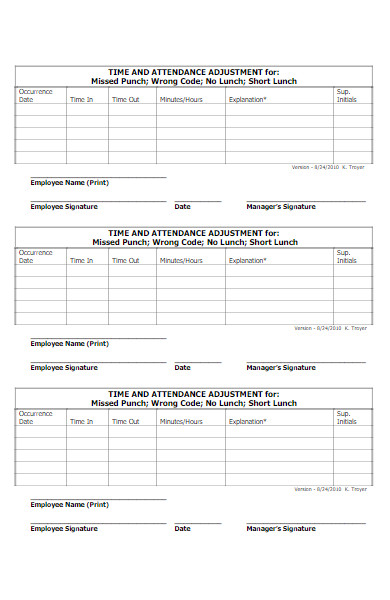 FREE 16+ Missed Punch Forms Download – How to Create Guide, Tips