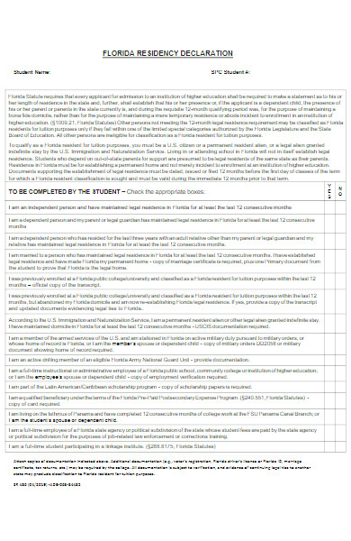 FREE 40+ Residency Declaration Forms Download – How to Create Guide, Tips