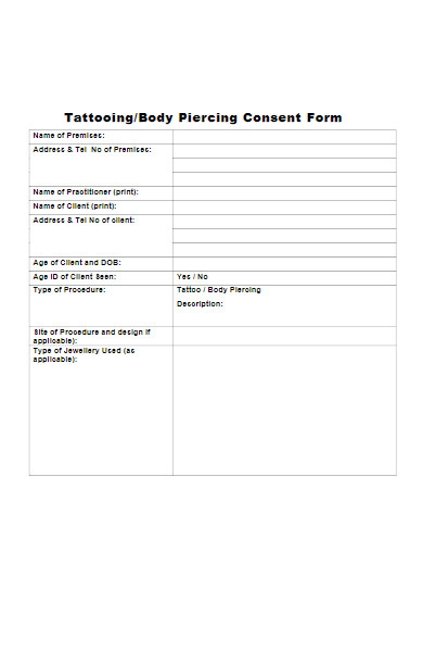 FREE 30+ Piercing Consent Forms Download – How to Create Guide, Tips