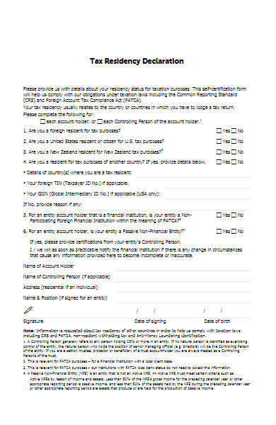 FREE 40+ Residency Declaration Forms Download – How to Create Guide, Tips