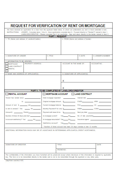 FREE 10+ Verification of Mortgage Forms Download – How to Create Guide ...