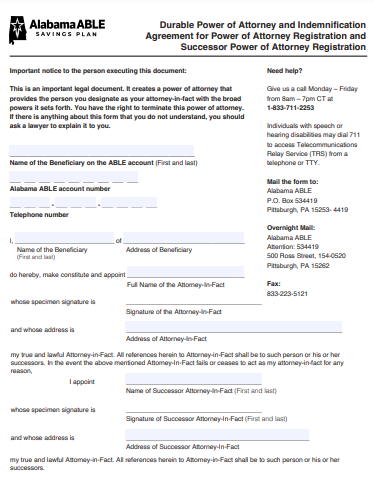 10+ Alabama (AL) Power of Attorney Form Download – How to Create Guide ...