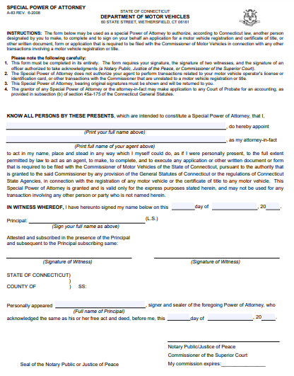10+ Free Connecticut (CT) Power of Attorney Form Download – How to ...