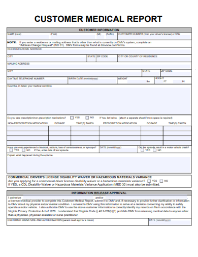 FREE 11+ Medical Report Form Samples, PDF, MS Word, Google Docs