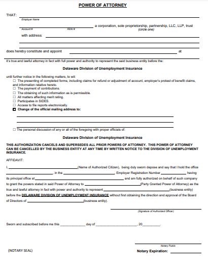 10+ Free Delaware (DE) Power of Attorney Form Download – How to Create ...