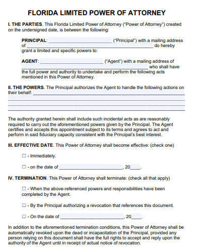 10+ Free Florida (FL) Power of Attorney Form Download – How to Create ...