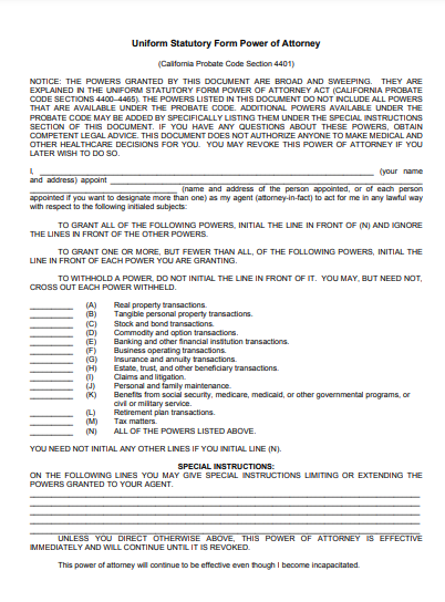 10+ Free California (CA) Power of Attorney Form Download – How to ...