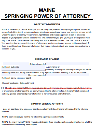 10+ Free Maine (ME) Power of Attorney Form Download – How to Create ...