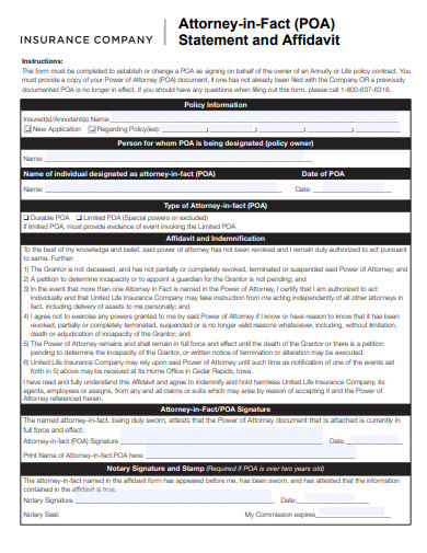 Free 10+ Insurance Power of Attorney Form Download – How to Create ...