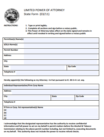 10+ Free Indiana (IN) Power of Attorney Form Download – How to Create ...