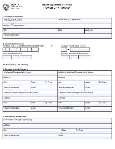 10+ Free Indiana (IN) Power of Attorney Form Download – How to Create ...