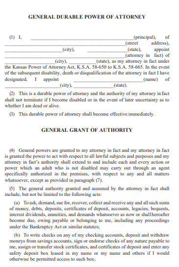 10+ Free Kansas (KS) Power of Attorney Form Download – How to Create ...
