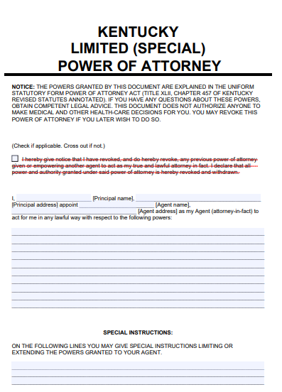 10+ Free Kentucky (KY) Power of Attorney Form Download – How to Create ...