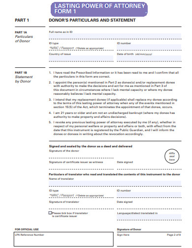 Free 11+ Lasting Power of Attorney Forms Download – How to Create Guide ...