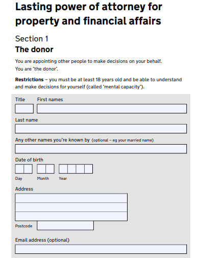 Free 11+ Lasting Power of Attorney Forms Download – How to Create Guide ...