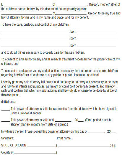 10+ Free Oregon (OR) Power of Attorney Form Download – How to Create ...