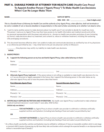 Free 10+ Advance Directive Power of Attorney Form Download – How to ...