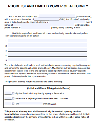 10+ Free Rhode Island (RI) Power of Attorney Form Download – How to ...