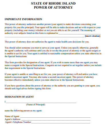 10+ Free Rhode Island (RI) Power of Attorney Form Download – How to ...