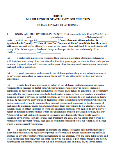 10+ Alabama (AL) Power of Attorney Form Download – How to Create Guide ...