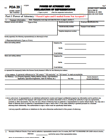 10+ Free South Carolina (SC) Power of Attorney Form Download – How to ...