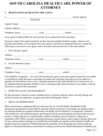 10+ Free South Carolina (SC) Power of Attorney Form Download – How to ...