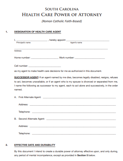10+ Free South Carolina (SC) Power of Attorney Form Download – How to ...