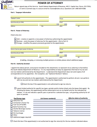 10+ Free South Dakota (SD) Power of Attorney Form Download – How to ...