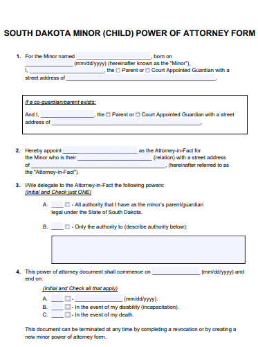 10+ Free South Dakota (SD) Power of Attorney Form Download – How to ...