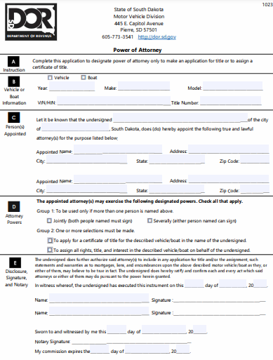 10+ Free South Dakota (SD) Power of Attorney Form Download – How to ...