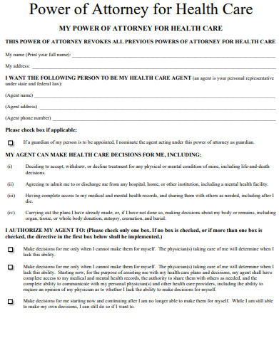 Free 10+ Advance Directive Power of Attorney Form Download – How to ...