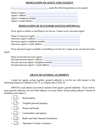 10+ Free Georgia (GA) Power of Attorney Form Download – How to Create ...