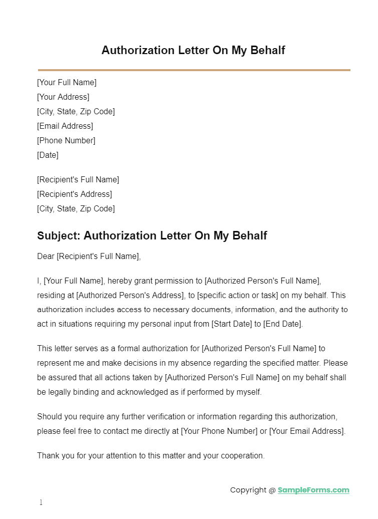 FREE 13+ Authorization Letter Samples, MS Word , PDF , Google Docs