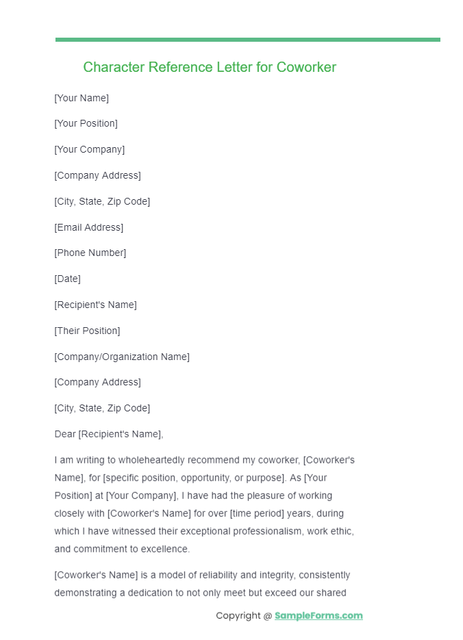 FREE 10+ Character Reference Letter Samples, PDF, MS Word, Google Docs