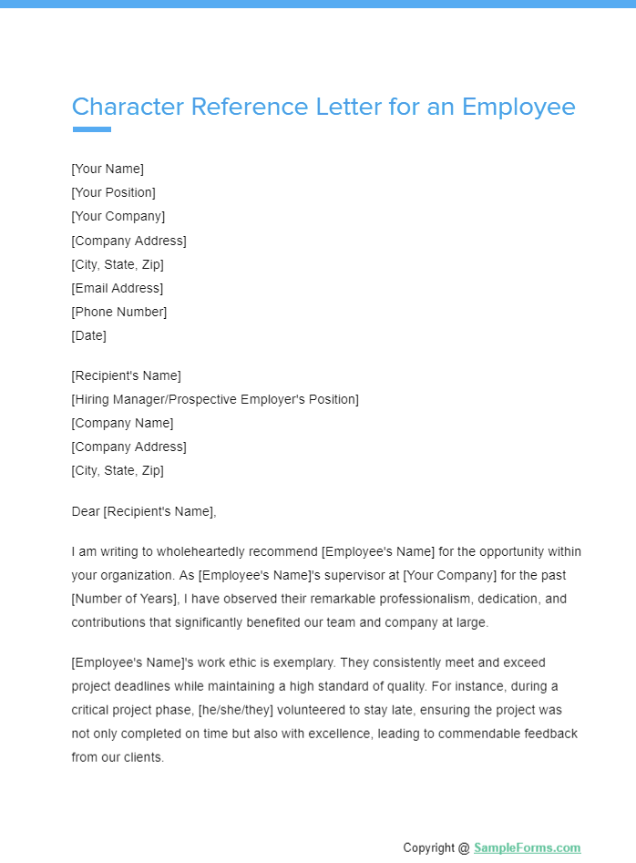 FREE 10+ Character Reference Letter Samples, PDF, MS Word, Google Docs