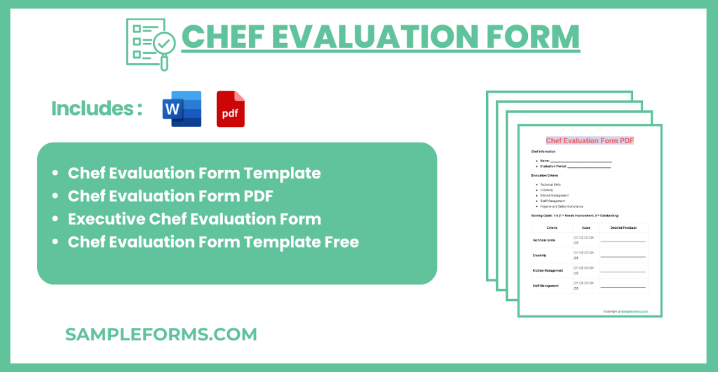 FREE 11+ Chef Evaluation Form Samples, PDF, MS Word, Google Docs, Excel
