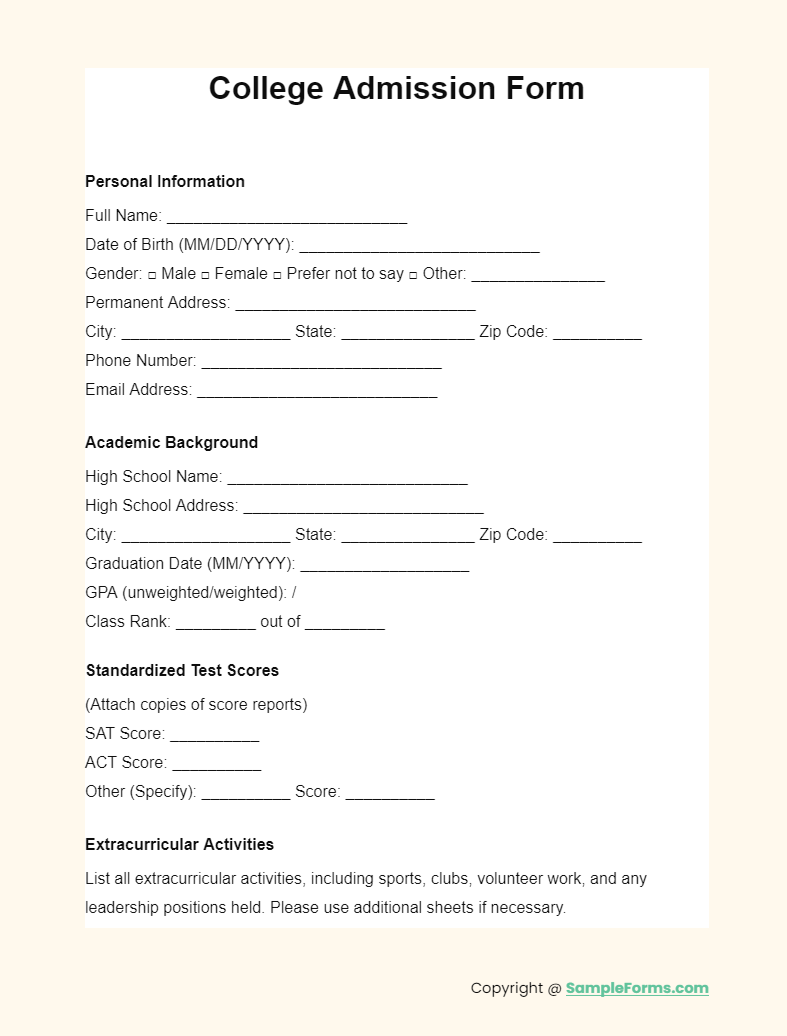 FREE 55+ Admission Form Samples, PDF, MS Word, Google Docs