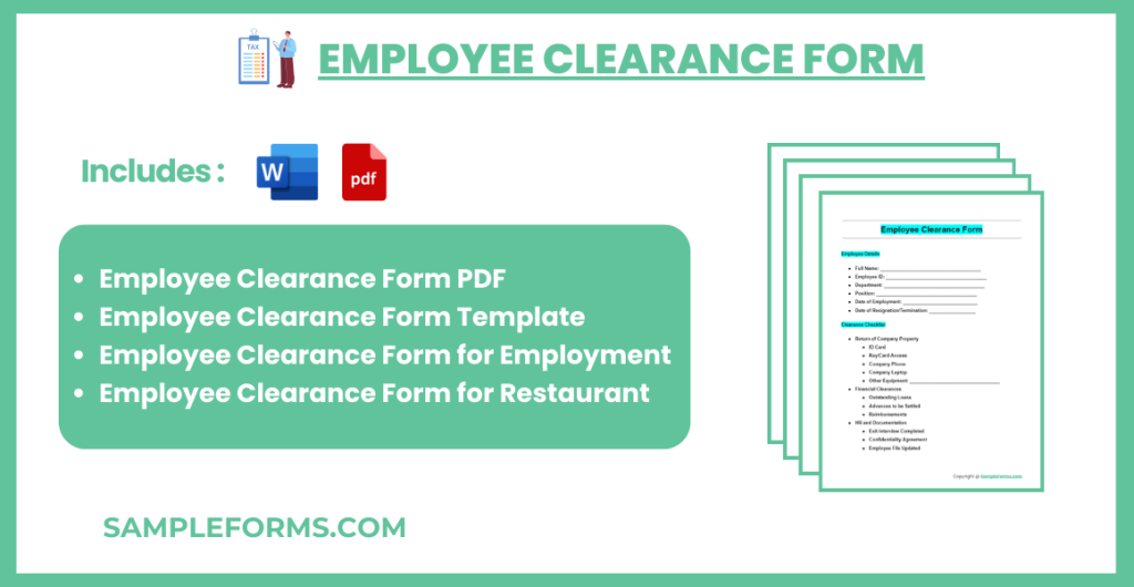 FREE 14+ Employee Clearance Form Samples, PDF, MS Word, Google Docs