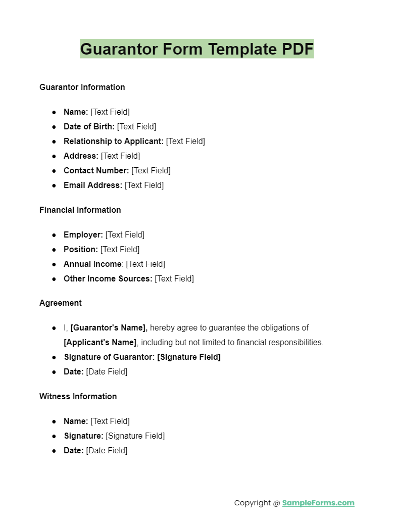 FREE 45+ Guarantor Form Samples, PDF, MS Word, Google Docs