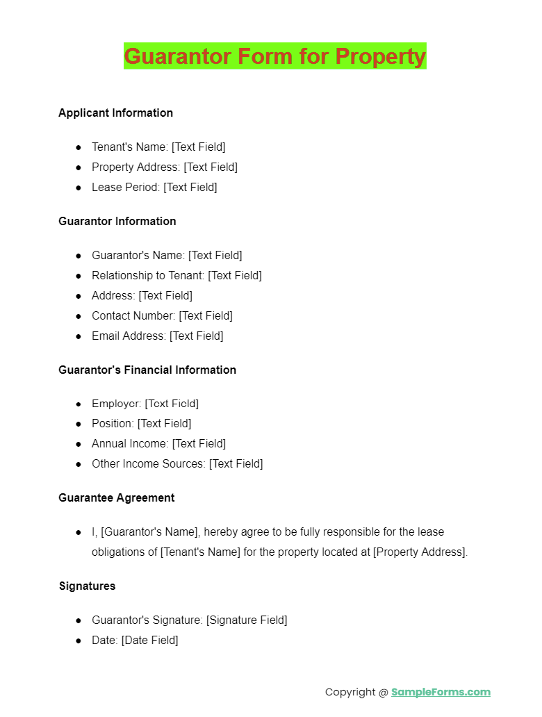 FREE 45+ Guarantor Form Samples, PDF, MS Word, Google Docs