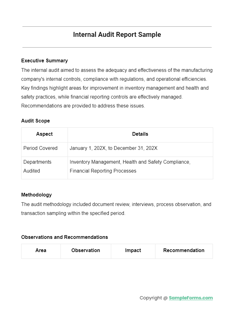 FREE 13+ Internal Audit Form Samples, PDF, Word, Google Docs